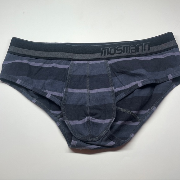 OSMAN | Underwear & Socks | Mosmann Mens Black And Gray Striped Briefs ...
